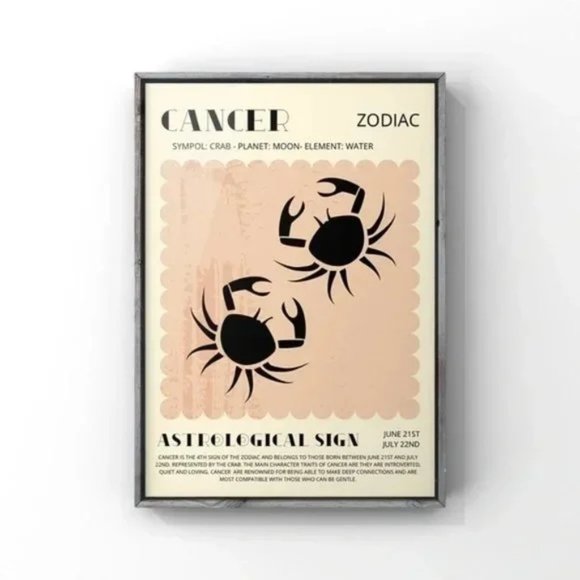 Triad Art & Design | Art | Cancer Zodiac Poster Horoscope Print ...